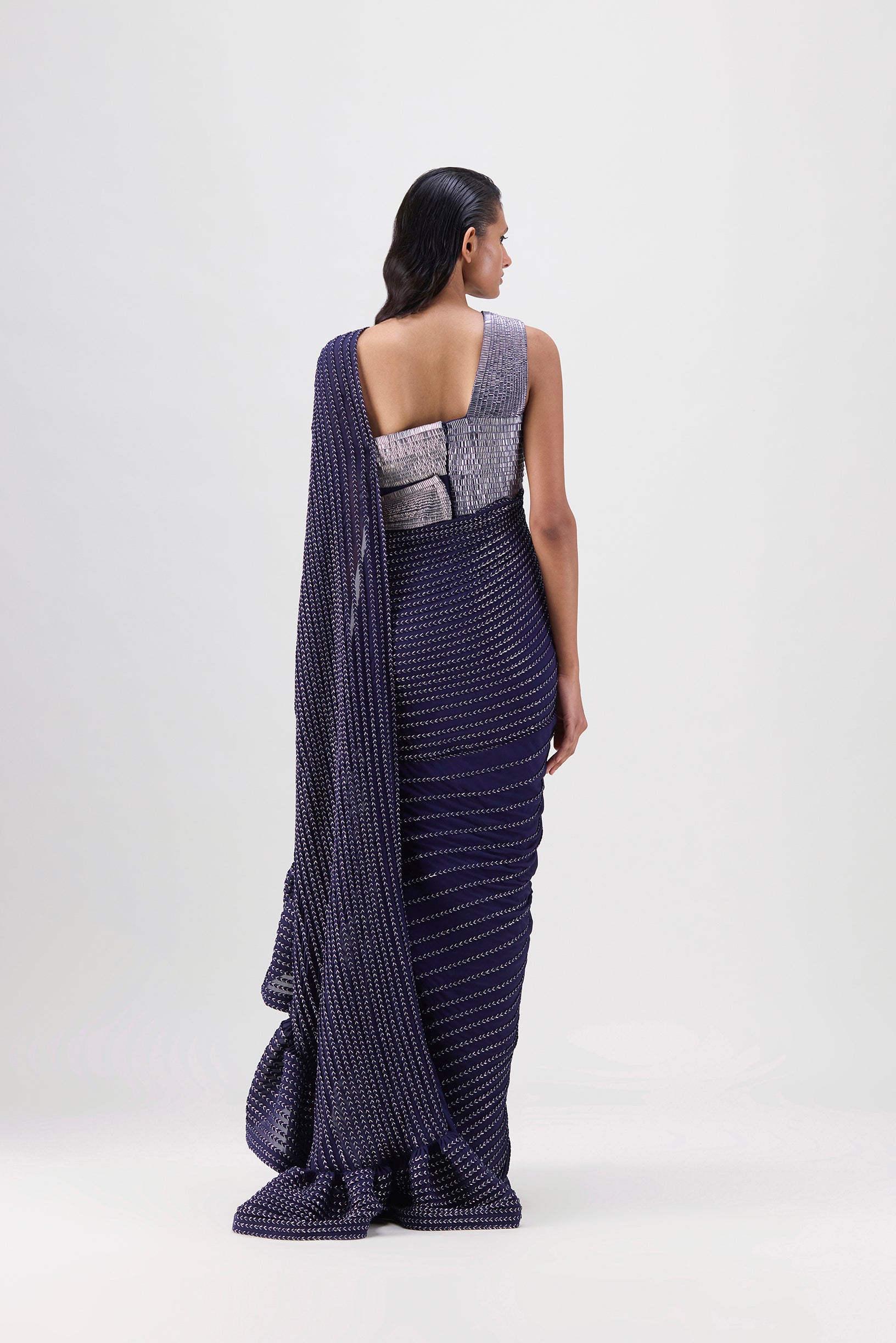 Metallic Gown With Ruffles – Amit Aggarwal